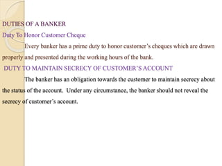 Banker and customer relationship (ppt) | PPTX