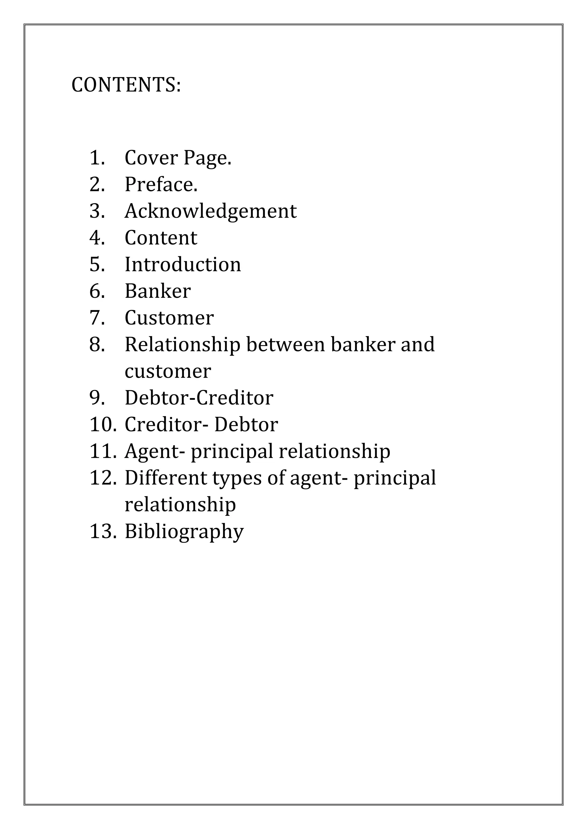Banker customer relationship | DOCX