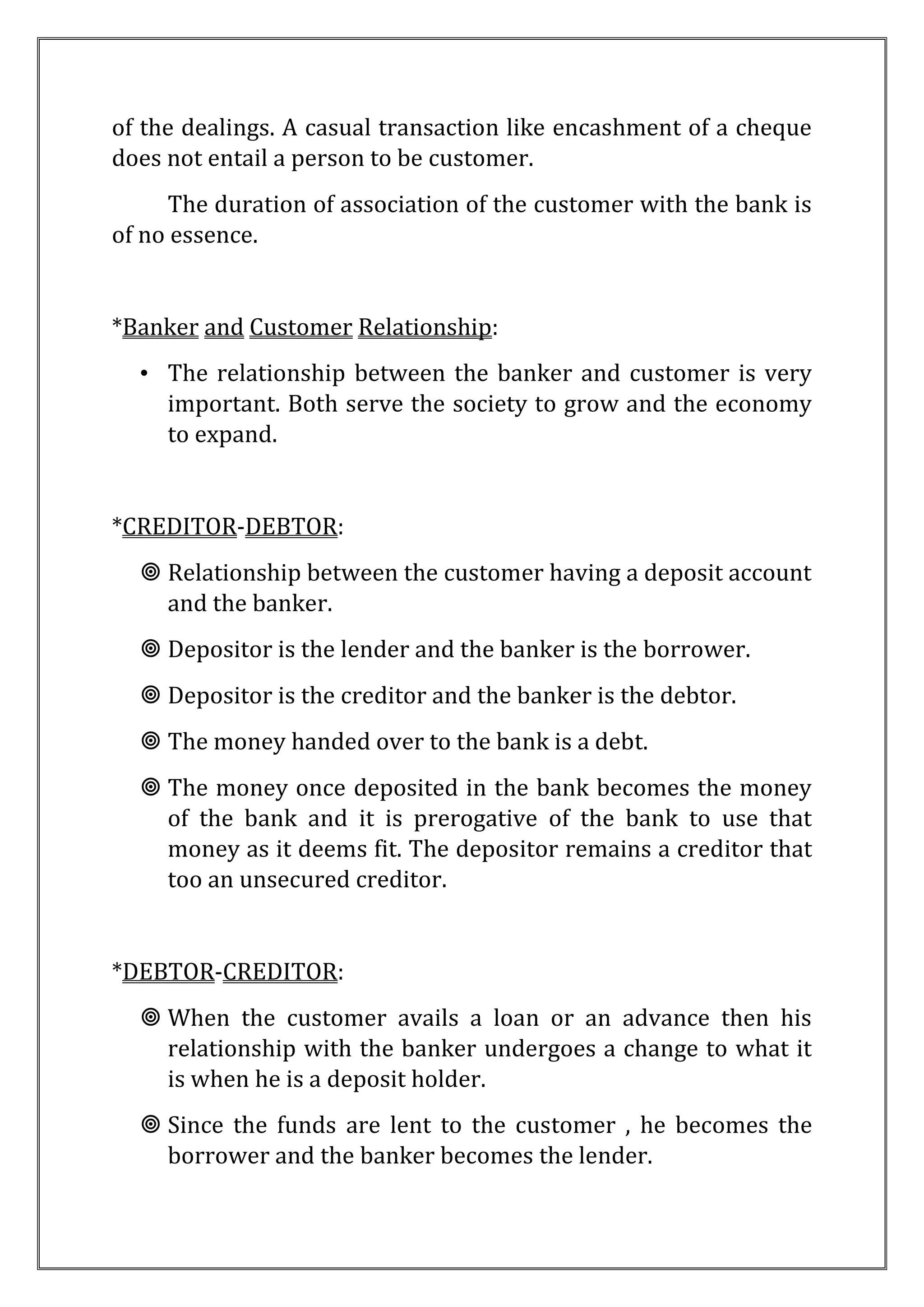 Banker customer relationship | DOCX