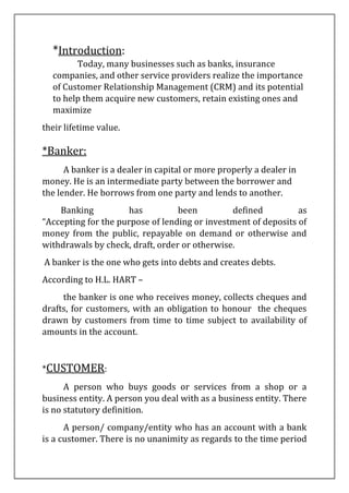 Banker customer relationship | DOCX