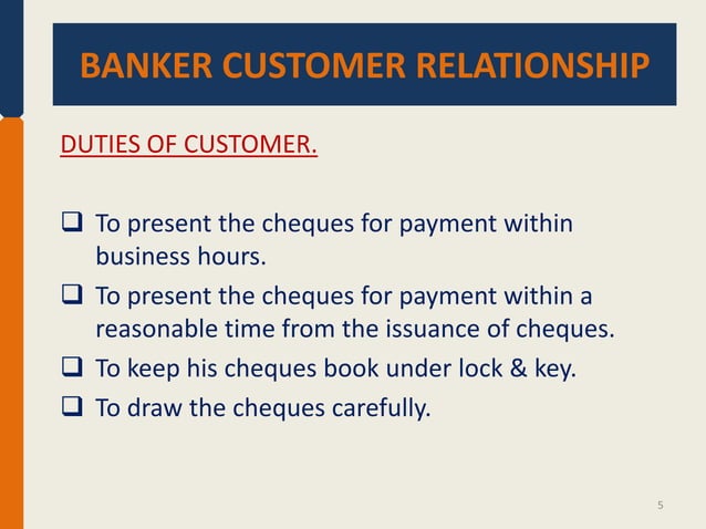 Banker customer relationship | PPT