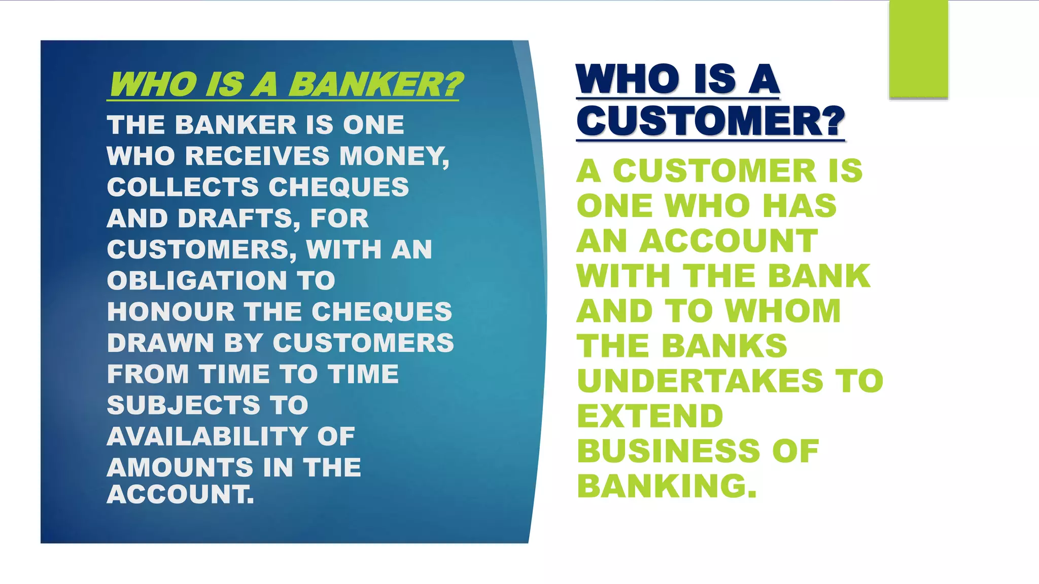 Banker & customer relationship | PPT