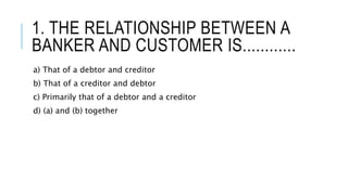 Banker customer relationship quiz | PPTX