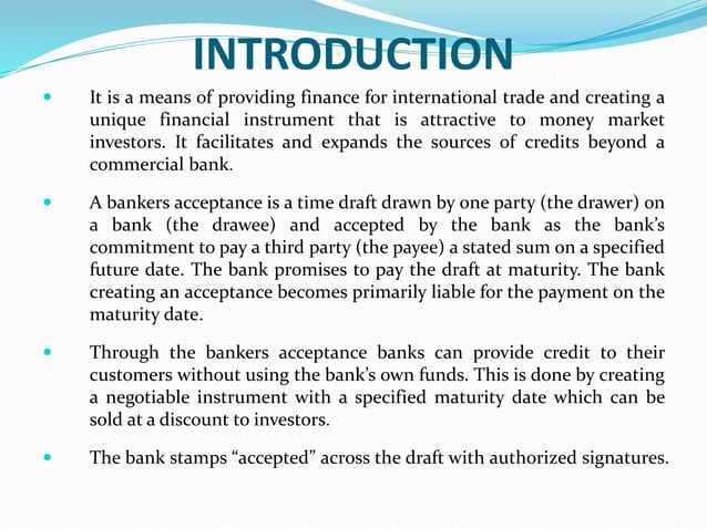 Banker’s acceptance | PPTX