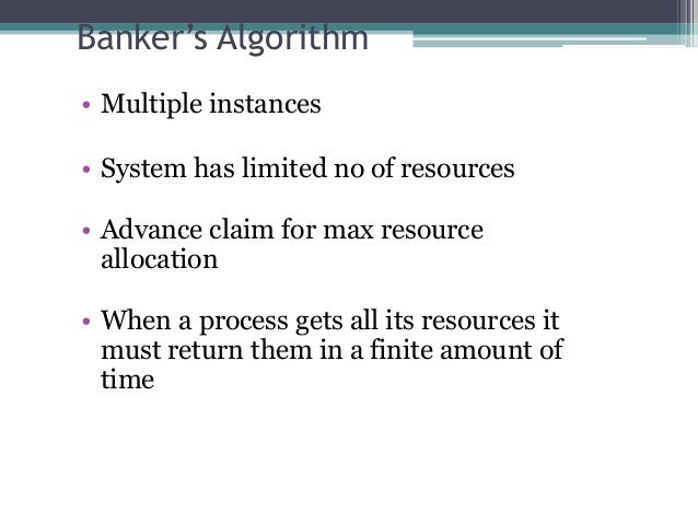 Bankers algorithm