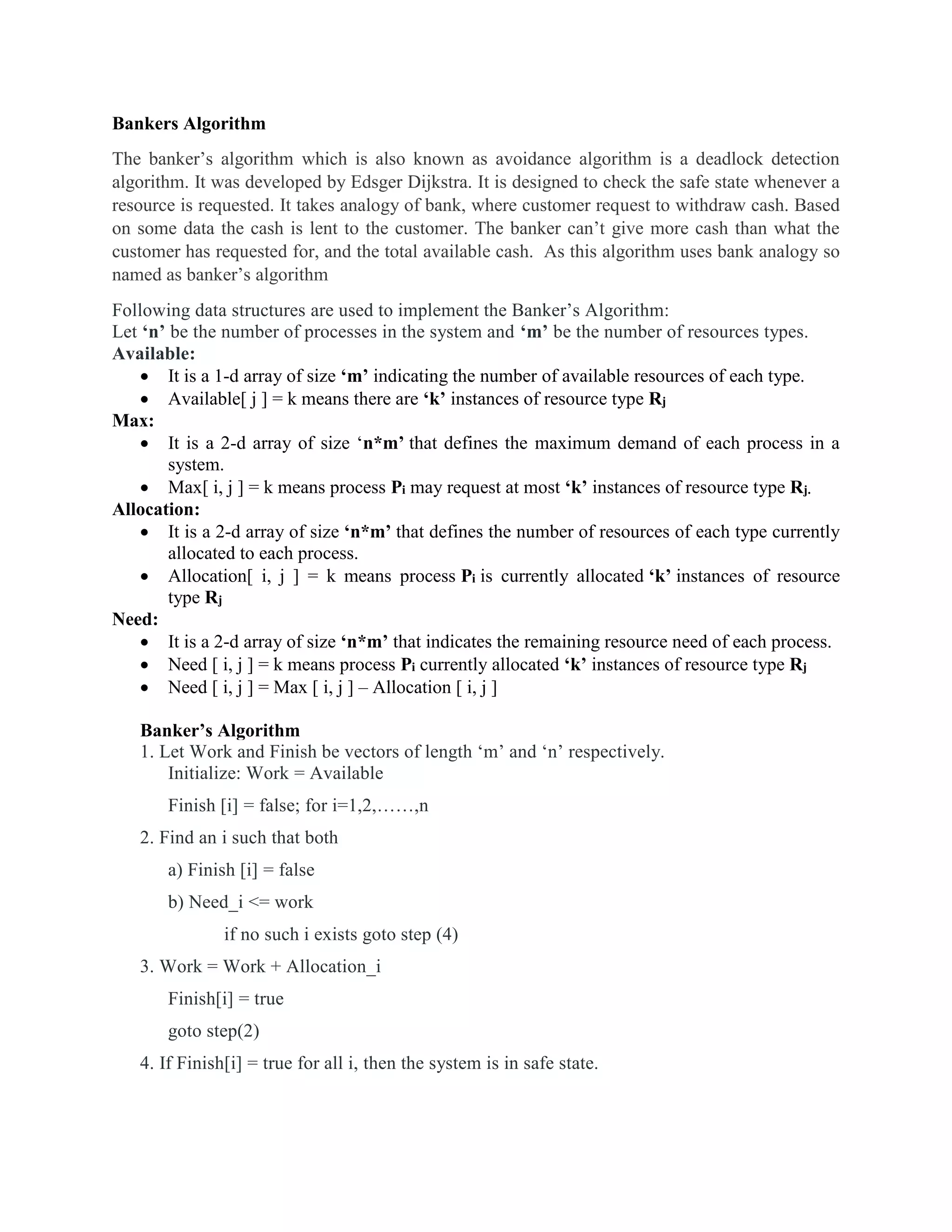 Bankers algorithm | PDF