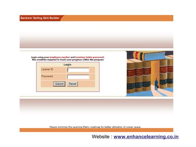 Screen shots of Demo of elearning Course developed by Enhance | PPT