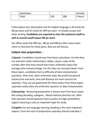 Bank Exams Pattern & Preparation | PDF