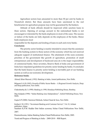 c.paramasivan Bank finance to priority sectors in tirunelveli district ...