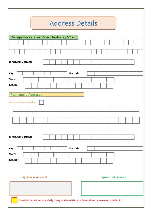 Bank Application Form In Document or Word . | PDF