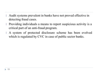 BANK FRAUD INVESTIGATION in India and how it is done | PPTX