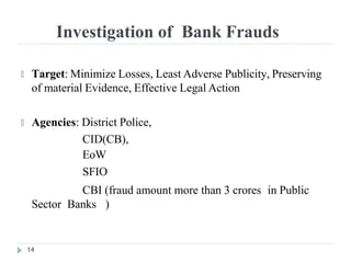 BANK FRAUD INVESTIGATION in India and how it is done | PPTX