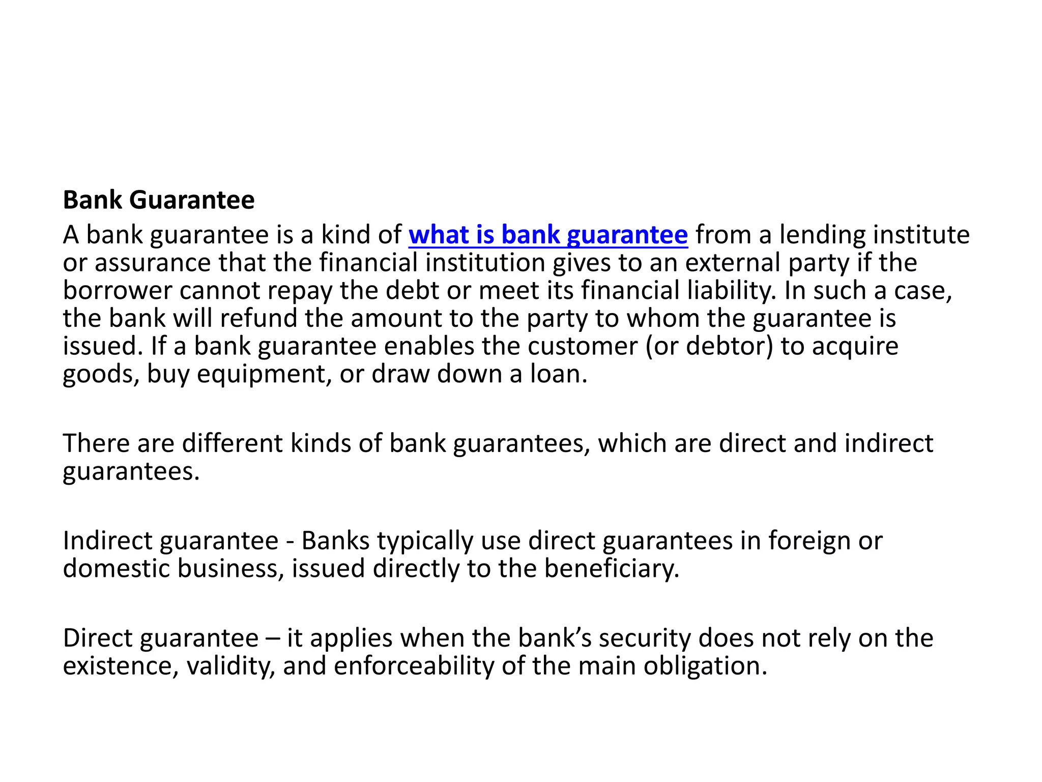 Bank Guarantee | PPTX | Consumer Banking | Personal Finance