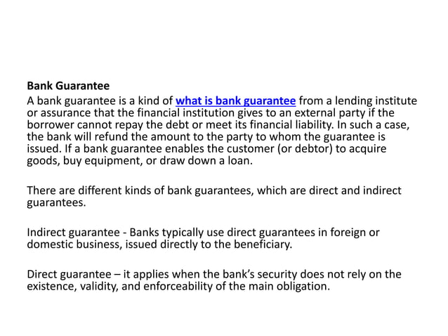 Bank Guarantee | PPT