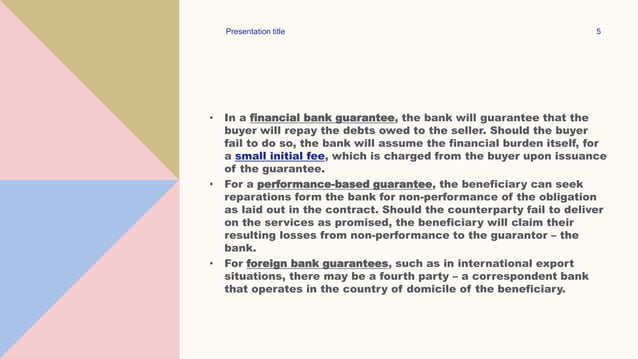BANK GUARANTEE.pptx | Business Banking & Finance | Business