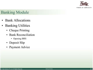 Banking In Tally.ERP 9 | PPSX