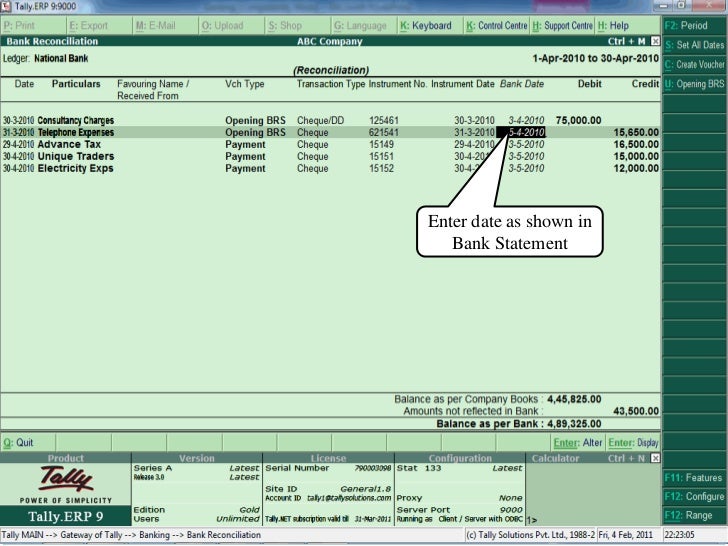 Banking In Tally.ERP 9