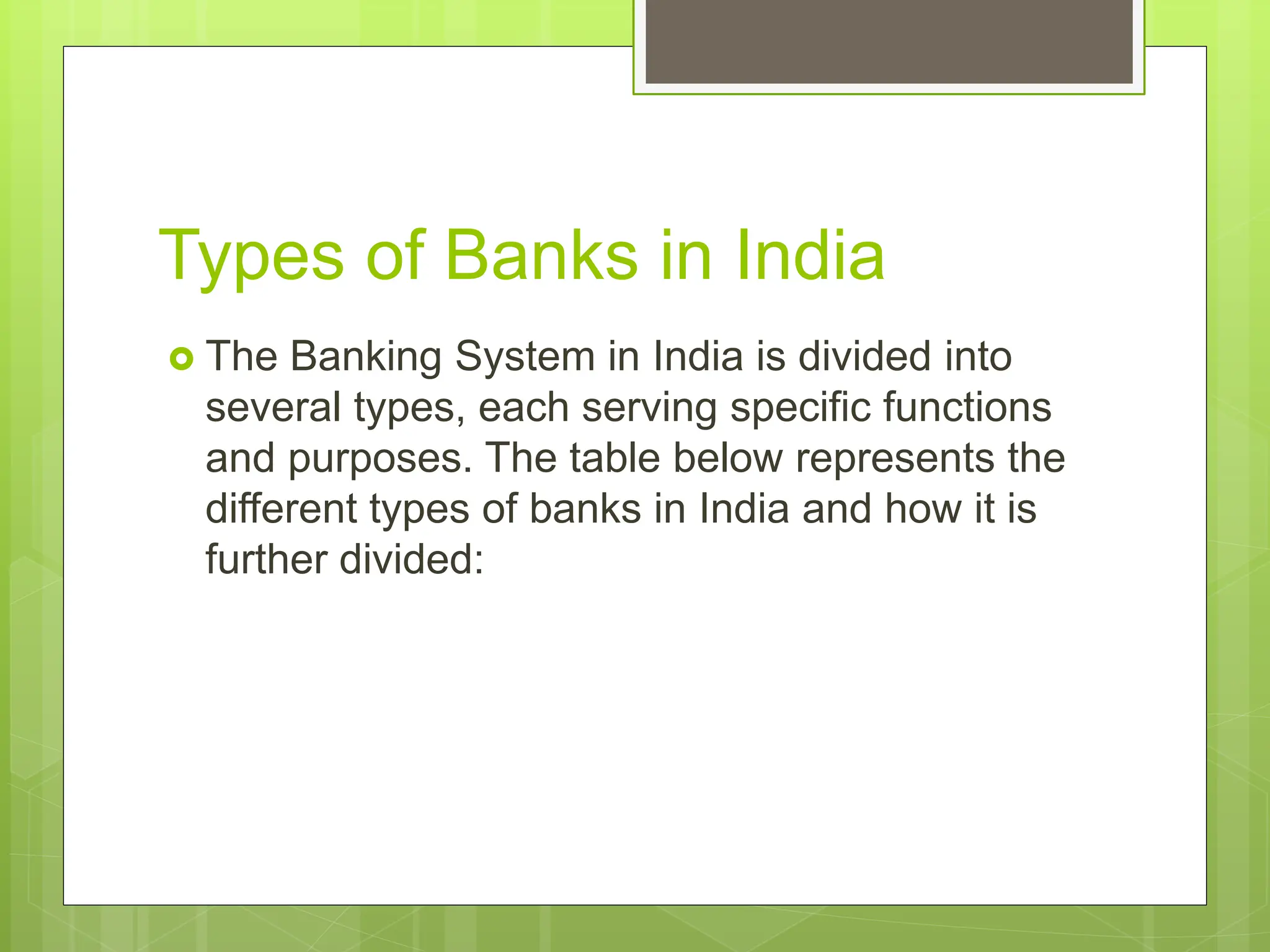 Banking Functions and Types of Banks in India | PPTX