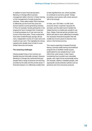 Banking on Change - Breaking the Barriers to Financial Inclusion | PDF