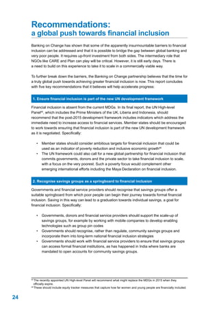 Banking on Change - Breaking the Barriers to Financial Inclusion | PDF