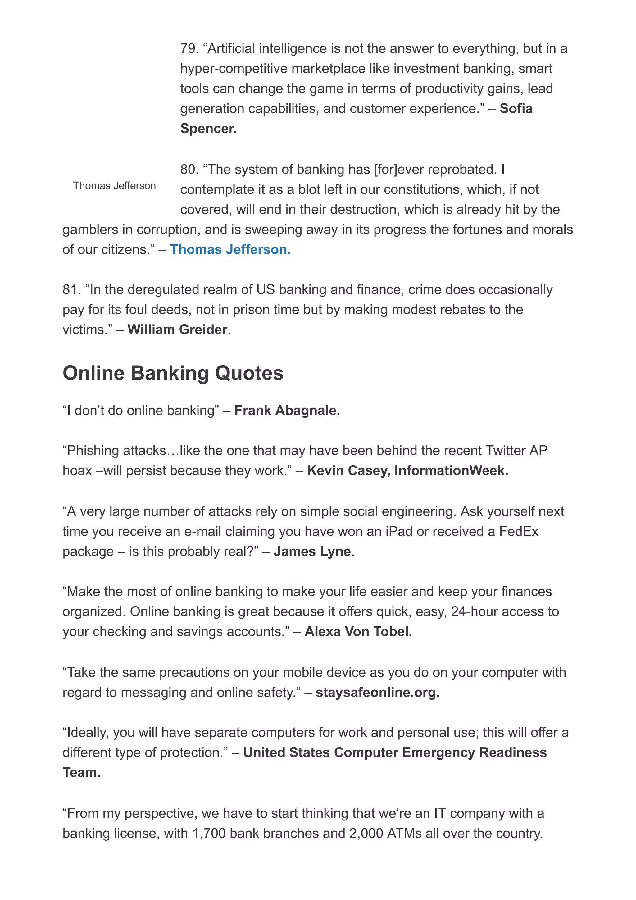 81 Funny and Serious Banking Quotes | PDF