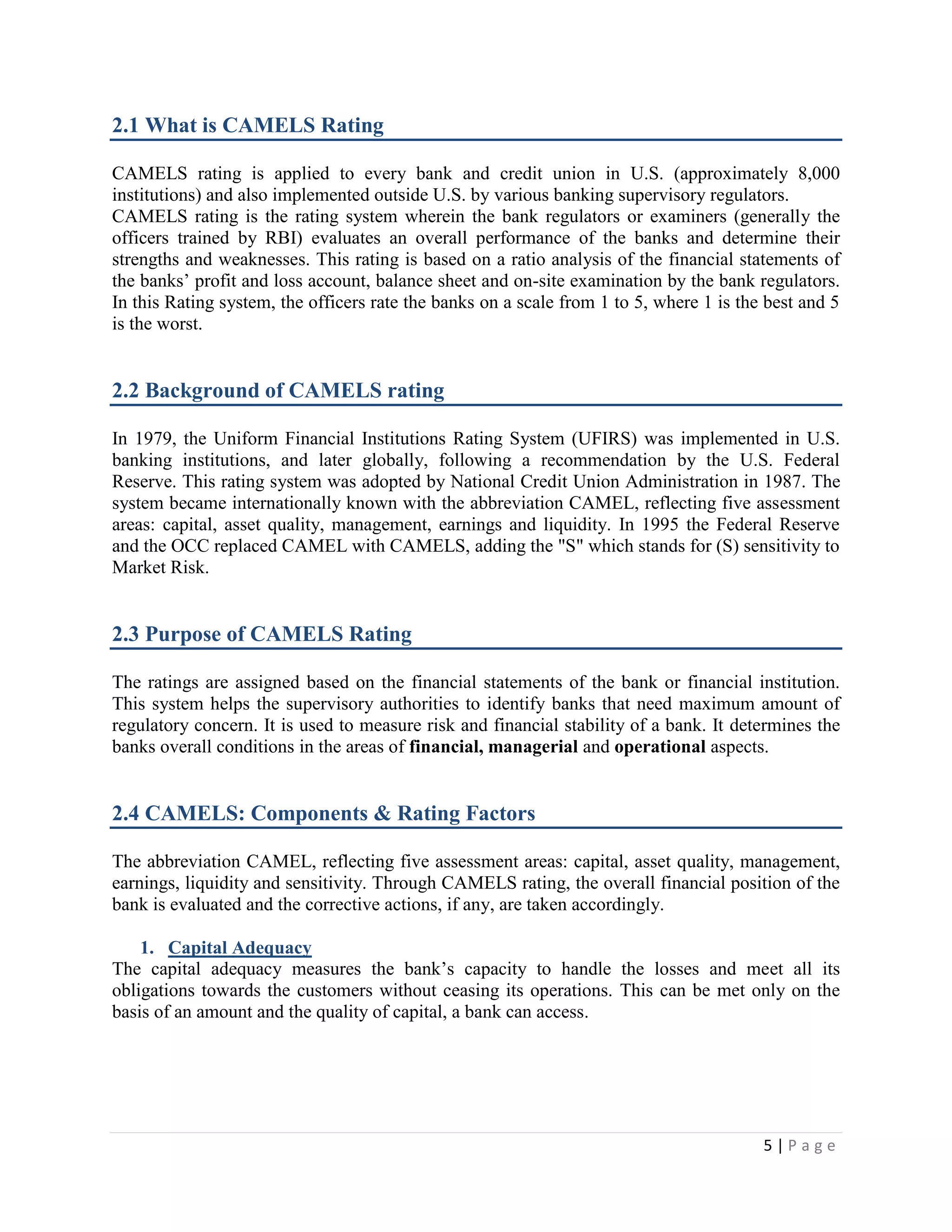 Bangladesh Shilpa Bank & CAMELS Rating System for Banking Institutions ...
