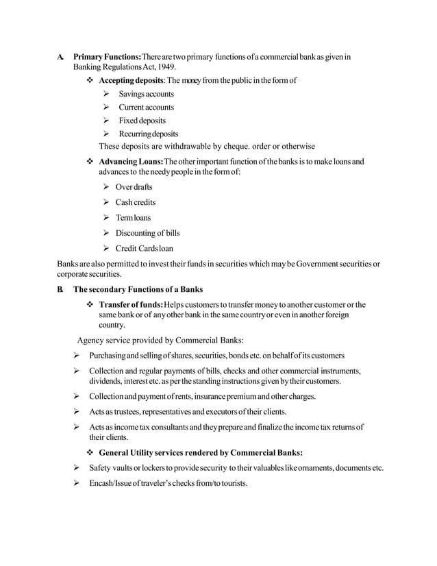 Banking (unit-1) | PDF