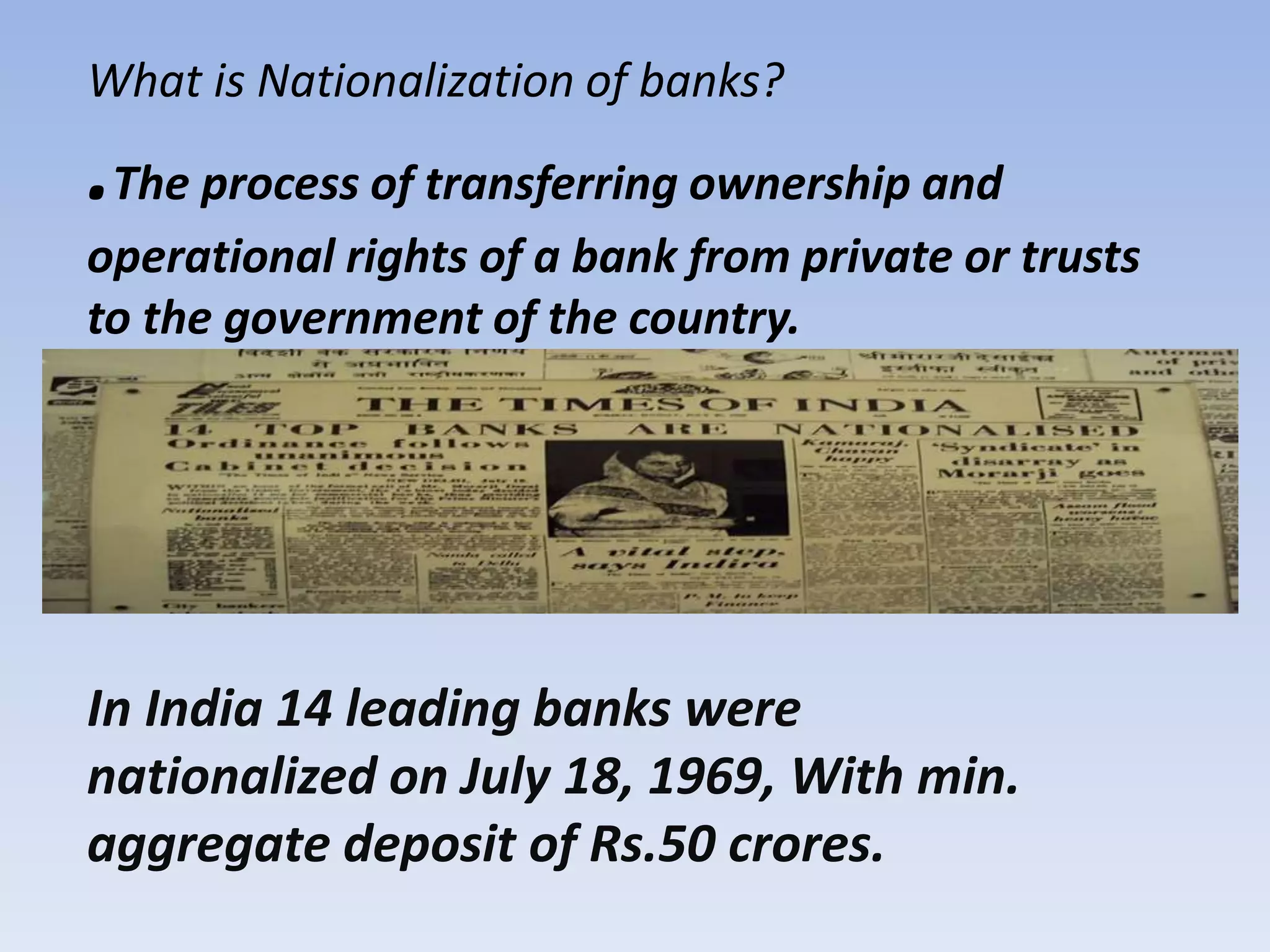 Banking after nationalisation upto 1990. | PPTX