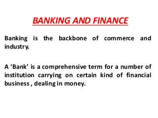 Banking and Finance | PPT