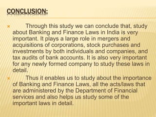 Banking and finance laws | PPTX