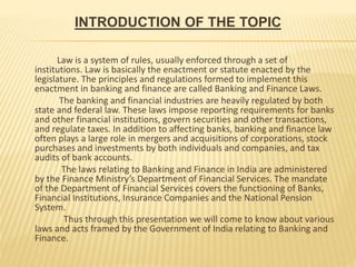 Banking and finance laws | PPTX