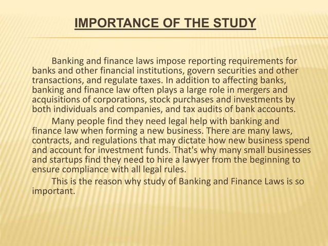 Banking and finance laws | PPTX