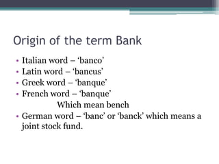 Banking and financial institutions | PPTX