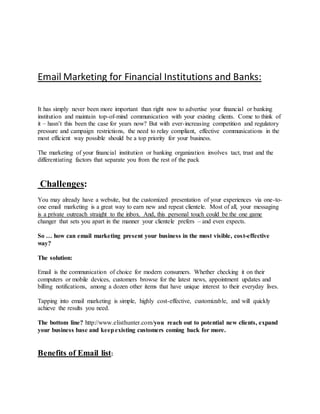 BANKING INSTITUTION EMAIL LIST | PDF