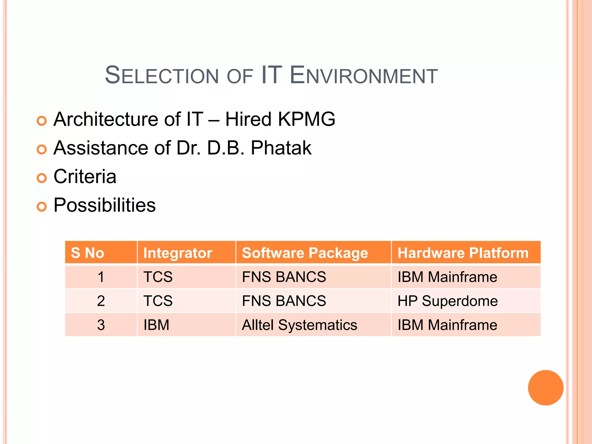 Core Banking Solution PPT of TCS and SBI | PPTX