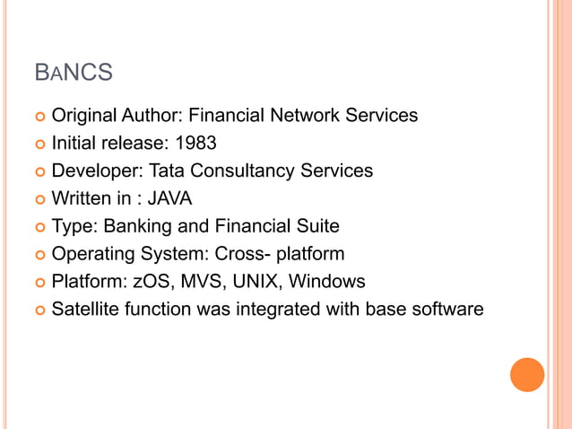 Core Banking Solution PPT of TCS and SBI | PPTX | Business Banking & Finance | Business