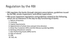 Banking Architecture in India, Banking Regulation, Monitoring and ...