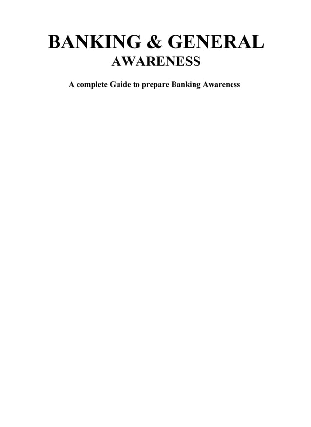 Banking awareness study materials pdf download link | PDF