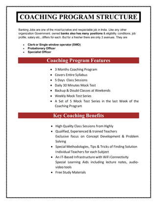 banking Coaching Institute in Delhi, Janakpuri | PDF