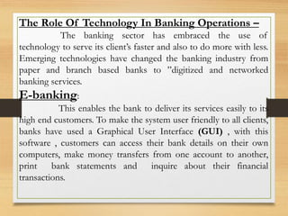 Introduction To Banking Operations | PPTX