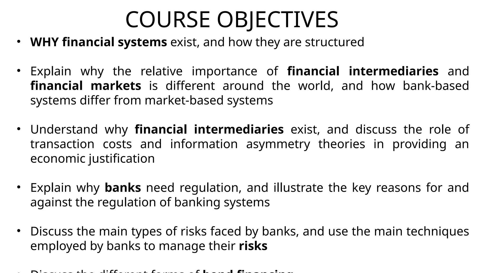 BANKING & FINANCE detail along with the articulation of different ...
