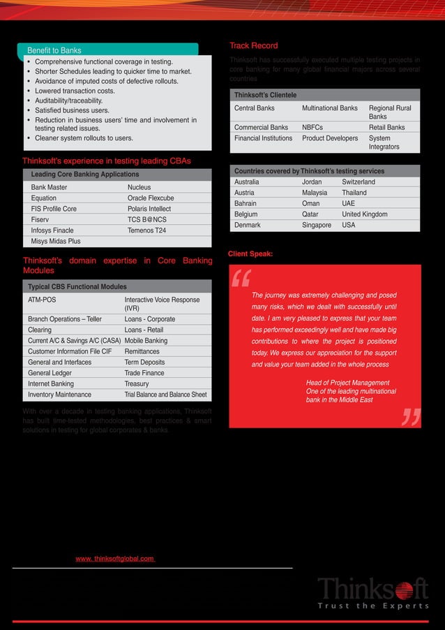 Banking on Thinksoft | PDF