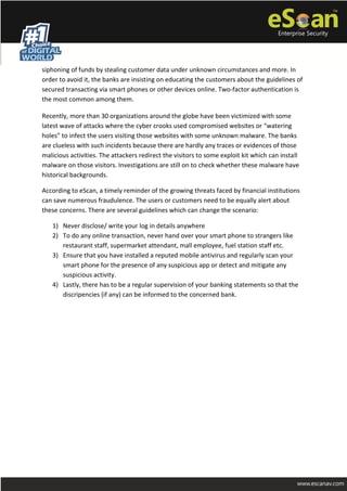 Rise of Cyber Frauds in Digital Banking - eScan | PDF