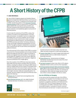 A Short History of the CFPB | PDF