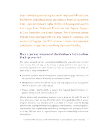 Banking Industry Leverages Lean | PDF