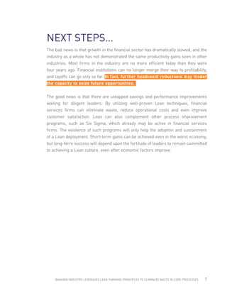Banking Industry Leverages Lean | PDF