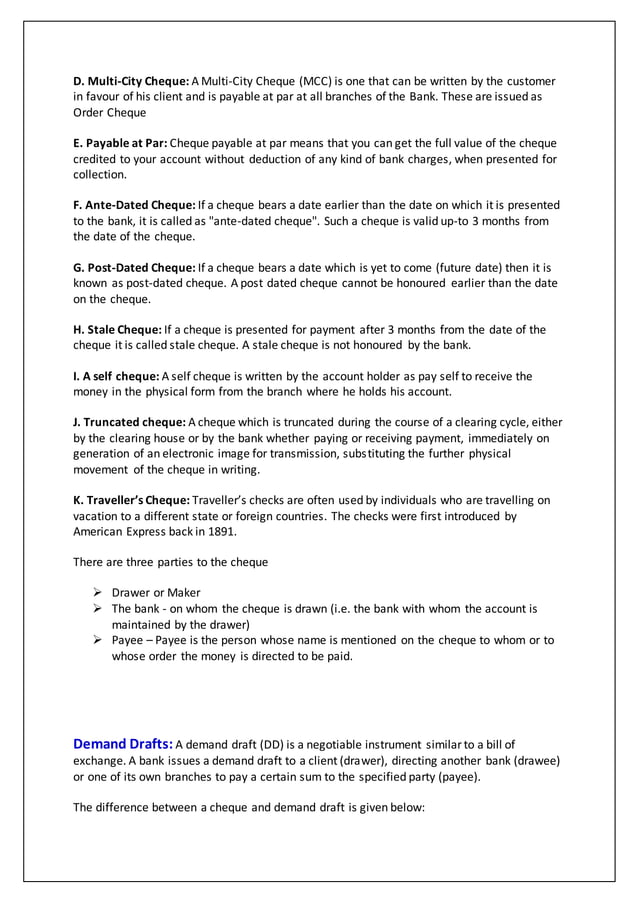 Banking instruments | DOCX