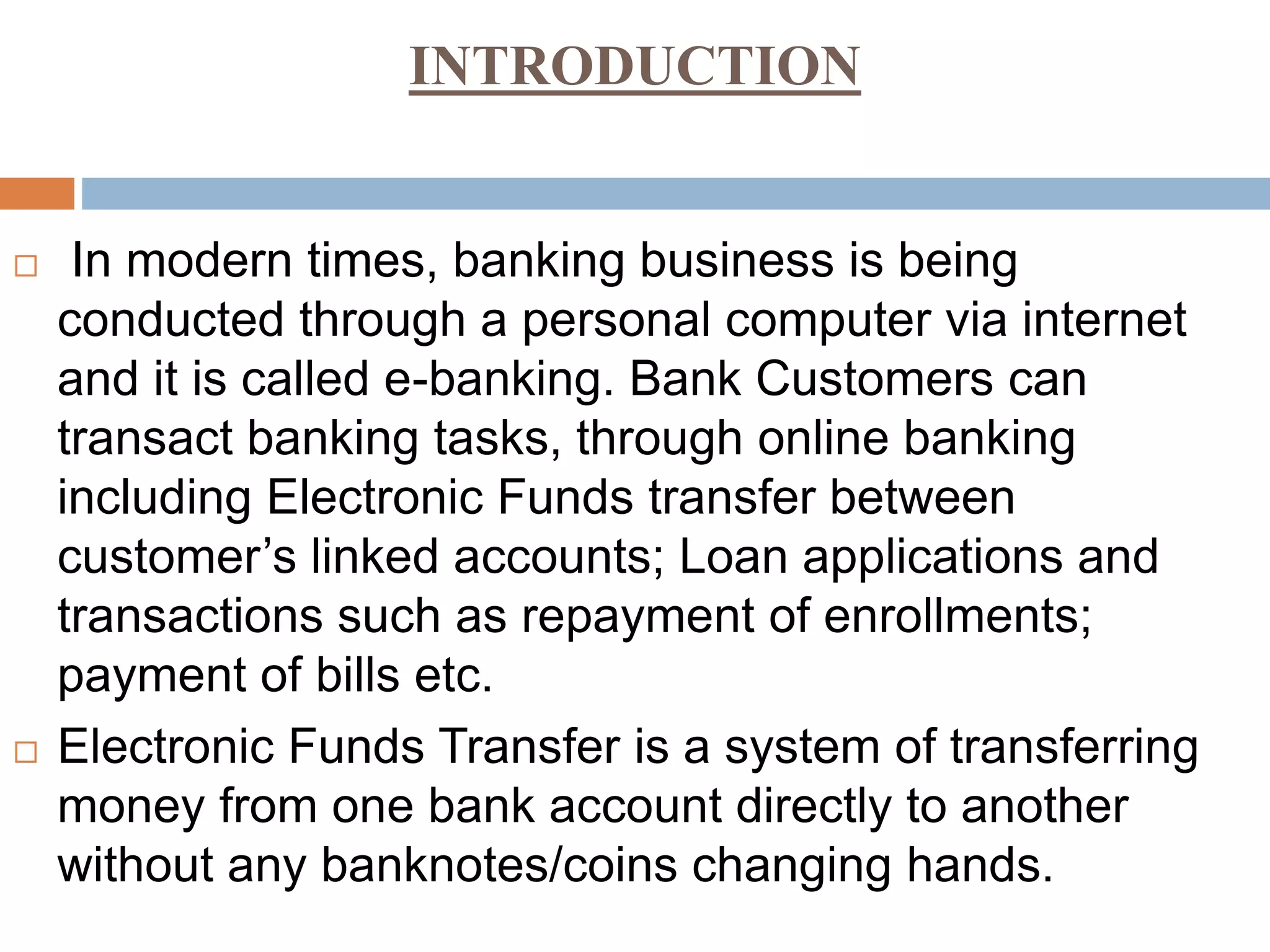 MECHANISM OF ELECTRONIC FUND TRANSFERS : LEGAL FRAMEWORK AND WORKING ...