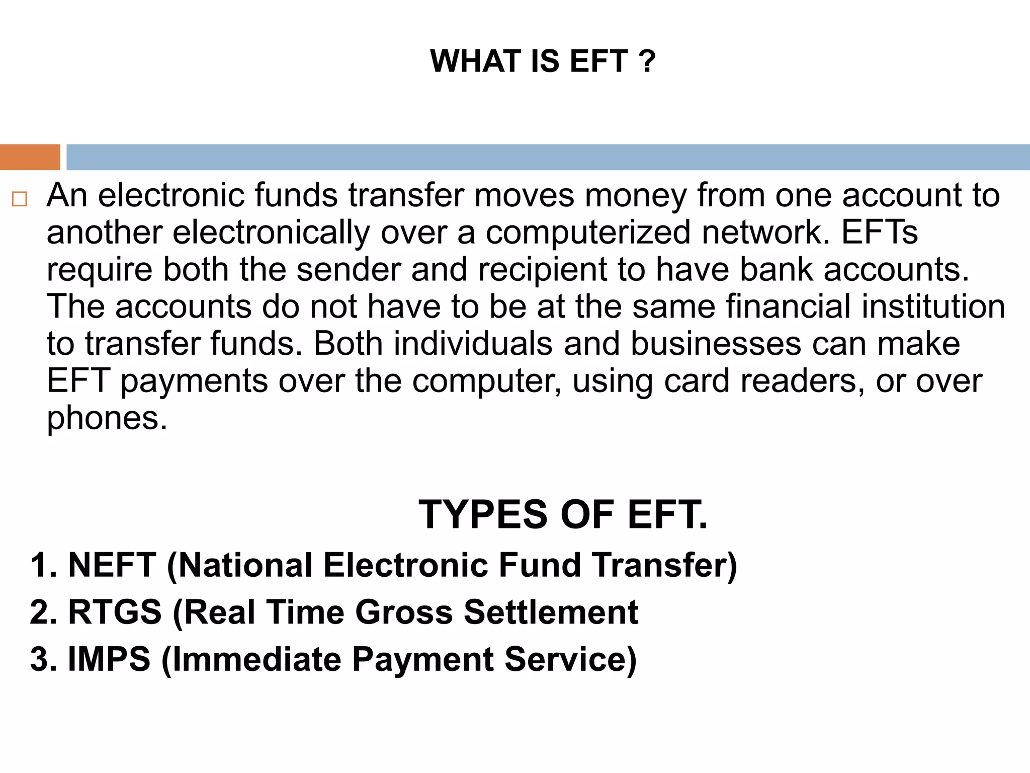 MECHANISM OF ELECTRONIC FUND TRANSFERS : LEGAL FRAMEWORK AND WORKING CHALLANGES | PPTX