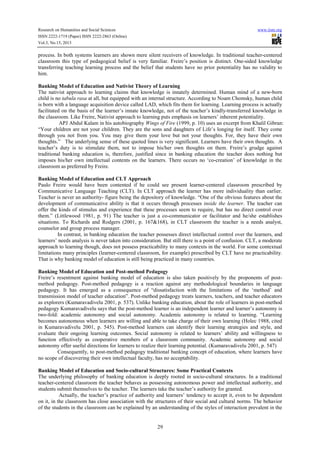 Banking model of education in teacher centered class-a critical ...